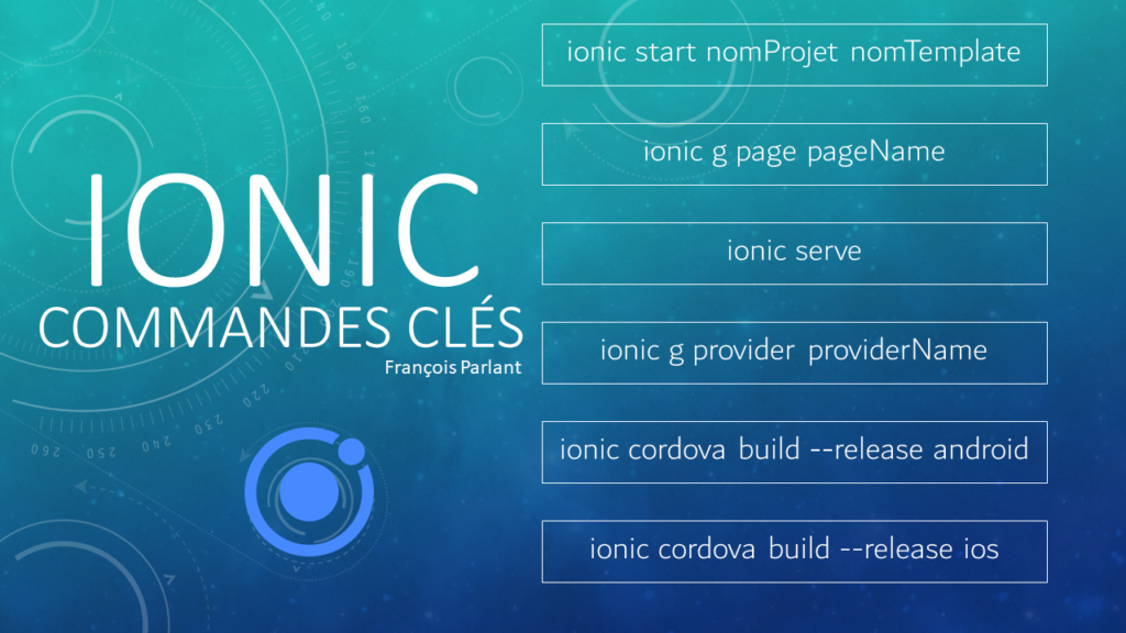 Ionic commandes - Pédagogie et numérique